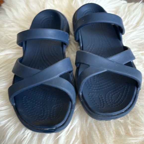 CROCS | Shoes | Crocs Navy Blue Sandals | Poshmark